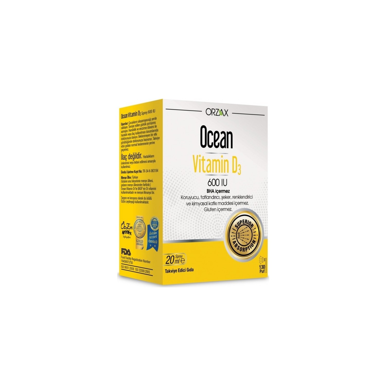 Ocean Vitamin D3 600 IU Oral Sprey 20 ml